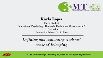 Fall 2021 3MT Finalist: Kayla Loper - Video | Oklahoma State University