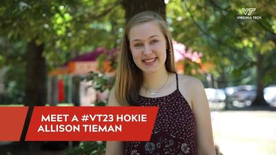 Meet A #VT23 Hokie: Allison Tieman - Virginia Tech - Video