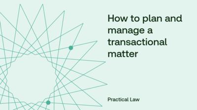 How to plan and manage a transactional matter - Product Training - US ...