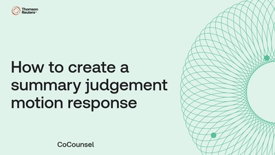 How to create a summary judgment motion response - Product Training ...