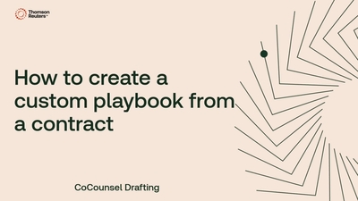 How to create a Custom Playbook from a contract - Product Training - US ...