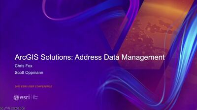 ArcGIS Solutions: Address Data Management - Esri Videos: GIS, Events ...