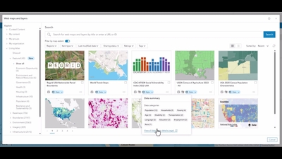Add web maps and layers - Esri Videos: GIS, Events, ArcGIS Products ...