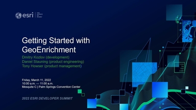 Getting Started with GeoEnrichment - Esri Videos: GIS, Events, ArcGIS ...