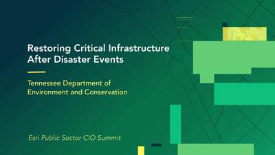Restoring Critical Infrastructure After Disaster Events - Esri Videos ...