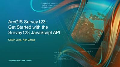 ArcGIS Survey123: Getting Started with the Survey123 JavaScript API - Esri Videos: GIS, Events ...
