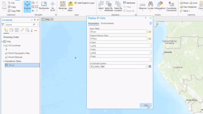 Problem: X and Y coordinates display at incorrect locations in ArcGIS ...
