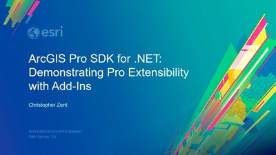 ArcGIS Pro SDK for .NET: Demonstrating Pro Extensibility with Add-Ins ...