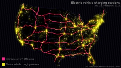 Animated Maps: Electric Vehicle Charging Stations and U.S. Interstates ...