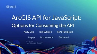 Options for Consuming the API - ArcGIS API for JavaScript - Esri Videos ...