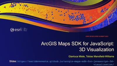 ArcGIS Maps SDK for JavaScript: 3D Visualization - Esri Videos: GIS ...