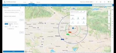 Find locations and create sites in Business Analyst Web App - Esri ...