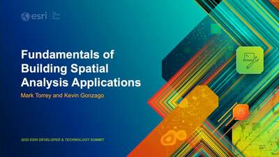Fundamentals of Building Spatial Analysis Applications - Esri Videos ...