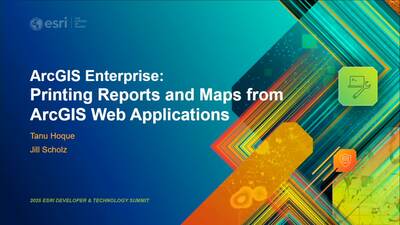 ArcGIS Enterprise: Printing Reports and Maps from ArcGIS Web Applications - Esri Videos: GIS ...