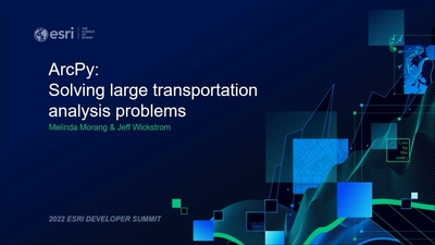 ArcPy: Solving Large Transportation Analysis Problems - Esri Videos ...