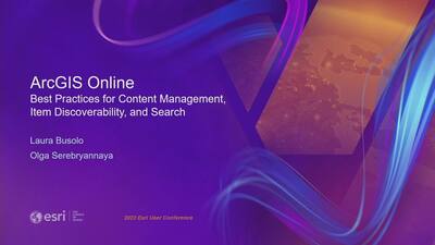 ArcGIS Online: Best Practices for Content Management, Item ...