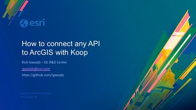 How to Connect any API to ArcGIS with Koop - Esri Videos: GIS, Events ...