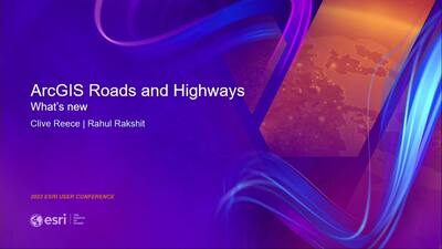 ArcGIS Roads and Highways: What's New and the Road Ahead - Esri Videos ...