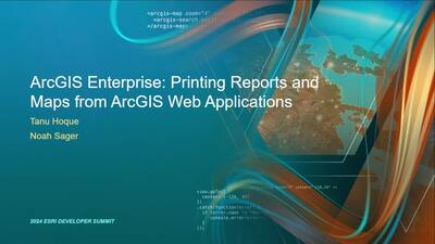 ArcGIS Enterprise: Printing Reports and Maps from ArcGIS Web ...