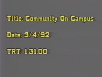 "Community on Campus: Defining It, Developing It, Living It," panel ...