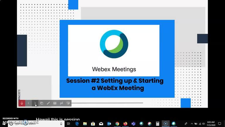 Setting up and Starting a WebEx Meeting - Edutube