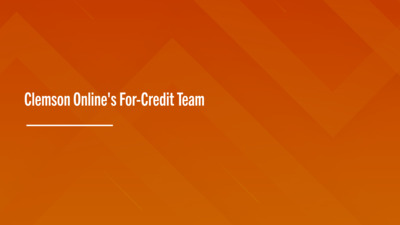 Clemson Online's For-Credit Team - Clemson University