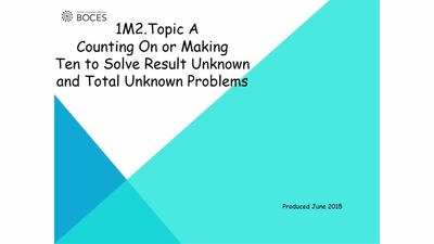 Topic A Tutorial: Counting On Or Making Ten To Solve Result Unknown And ...