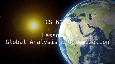CS 6120: Lesson 5: Global Analysis & Optimization - Video on Demand