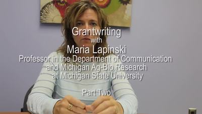 Maria Lapinski - Grantwriting - Part Two - MSU MediaSpace