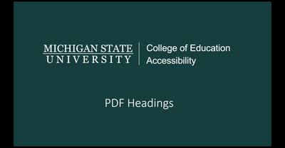 PDF Headings Tutorial - MSU MediaSpace