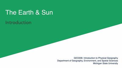 GEO206: Introduction to The Earth & Sun - MSU MediaSpace