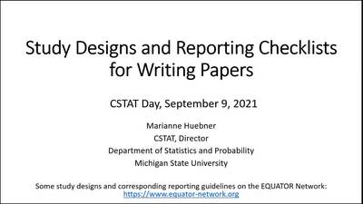 CSTAT Day - Study Designs and Writing Papers - MSU MediaSpace