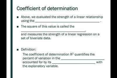 Page 175: The Coefficient of Determination - R squared - MSU MediaSpace